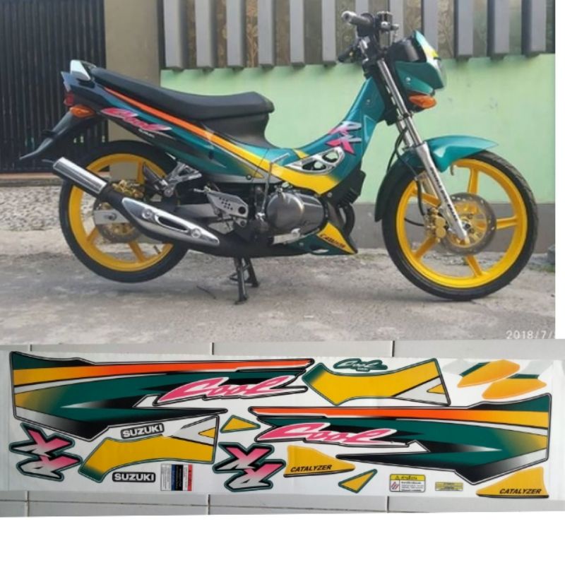 Jual Stiker striping Suzuki RK cool Thailand hijau laminasi glosy ...