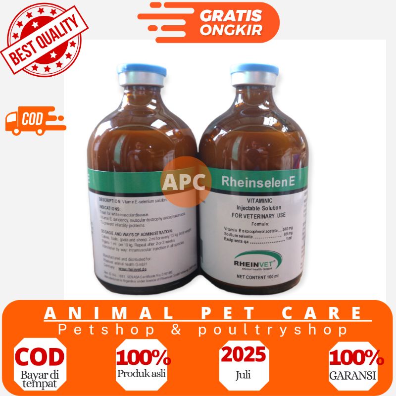 Jual RHEINSELEN E 100ml - VITAMIN E SELENIUM - OBAT HEWAN | Shopee ...