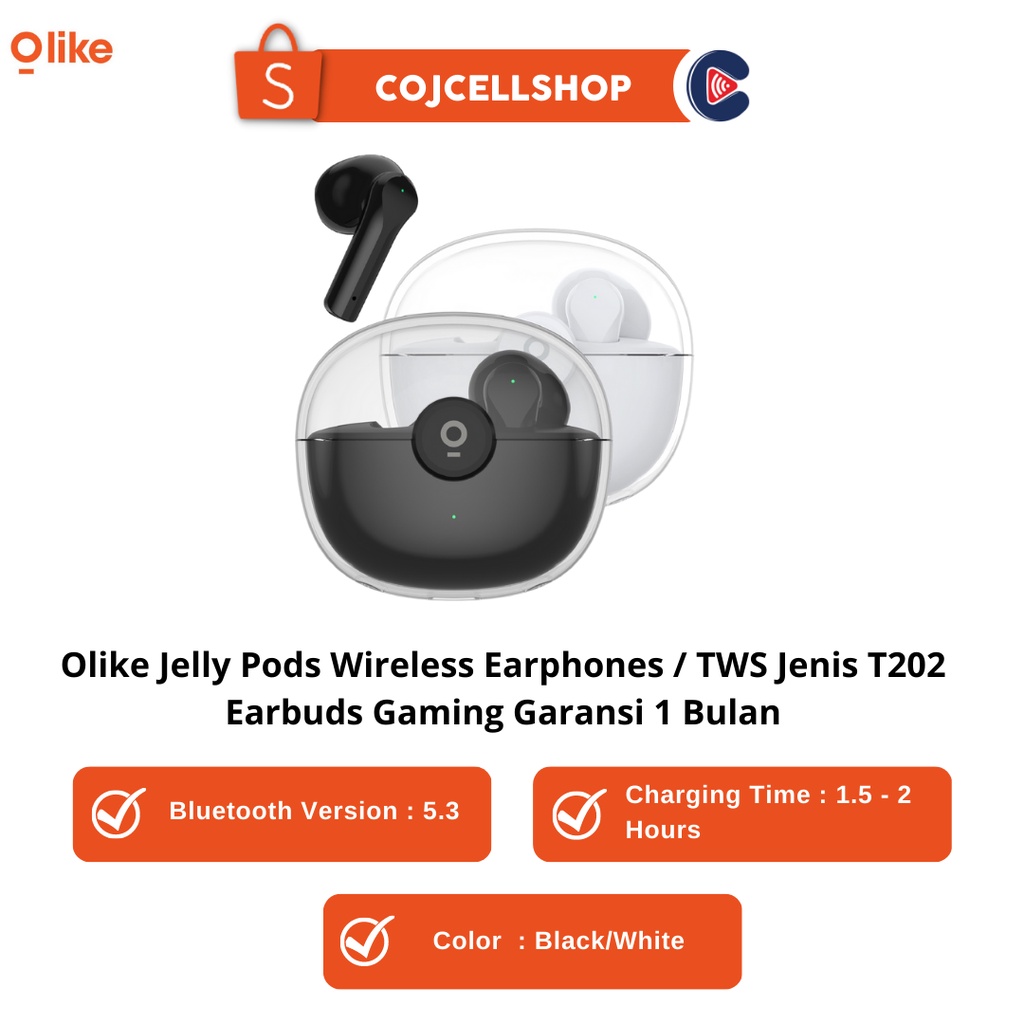 Jual Olike Jelly Pods Wireless Earphones / TWS Jenis T202 Earbuds ...