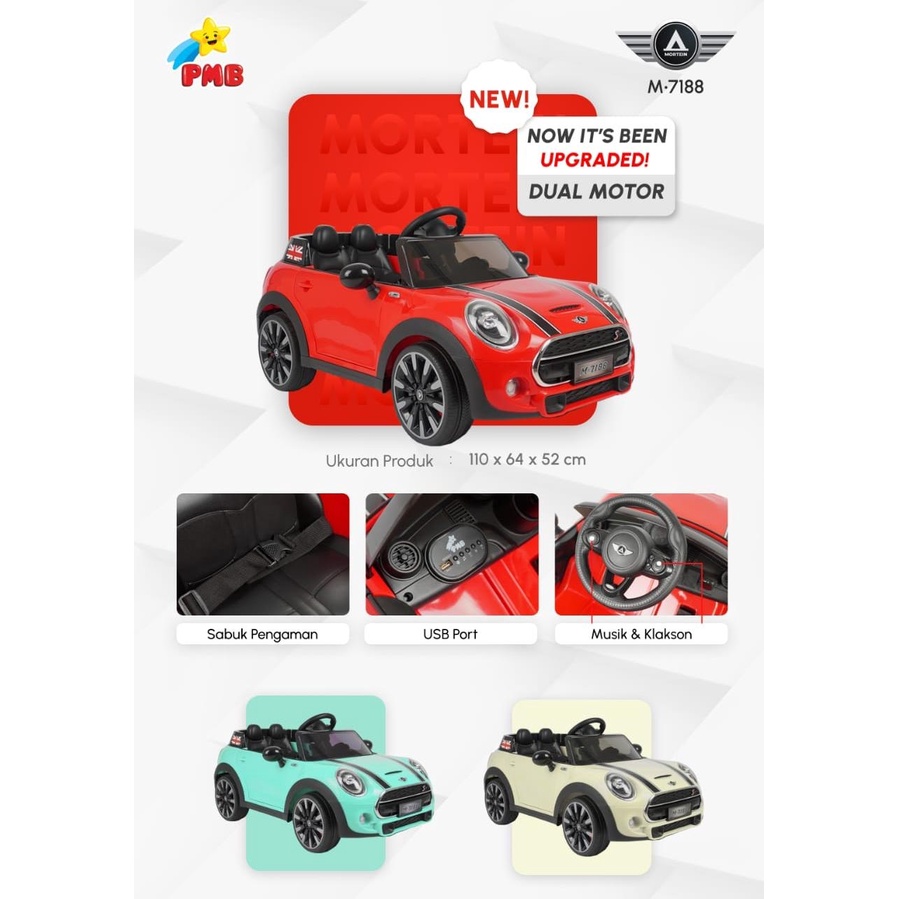 Jual M7188 PMB Accu Car RC Cooper Morris M-7188 DUAL- MORTEIN MOBIL AKI ...