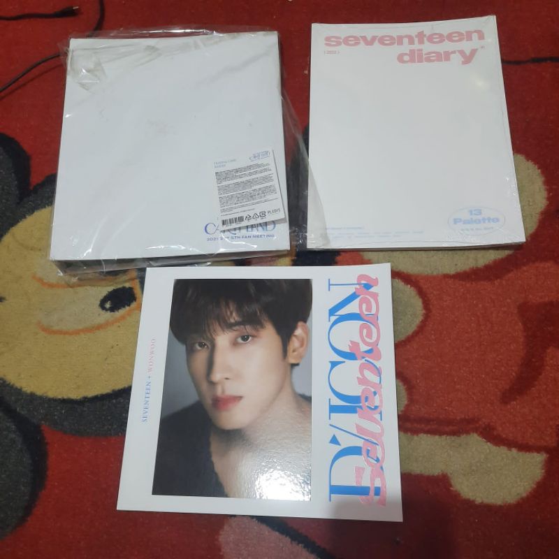 Jual SEVENTEEN OFFICIAL BINDER CARATLAND 2020, DIARY SG2022, & MINI PHOTOBOOK DICON WONWOO ...