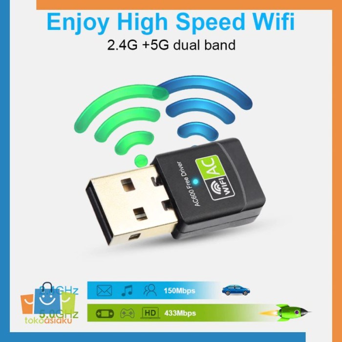 Jual Wifi Adapter USB Dongle Transmitter Receiver Mini 802.11ac 600Mbps WL4 | Shopee Indonesia