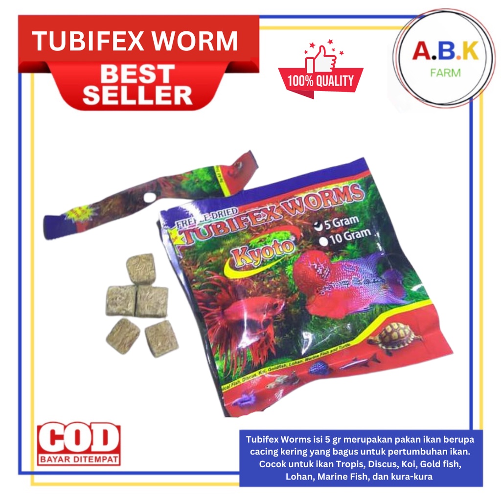 Jual CACING KERING TUBIFEX WORMS PAKAN IKAN HIAS 5Gr | Shopee Indonesia