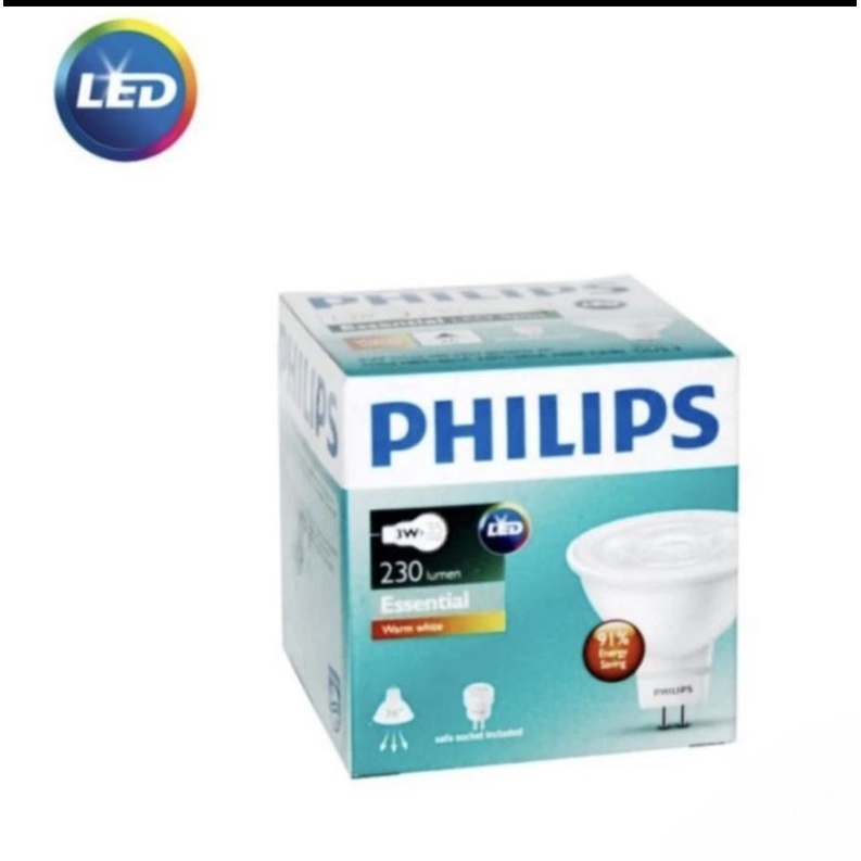 Jual Philips Lampu LED Spot MR16 3 Watt 220V 3000K Warm White | Shopee ...