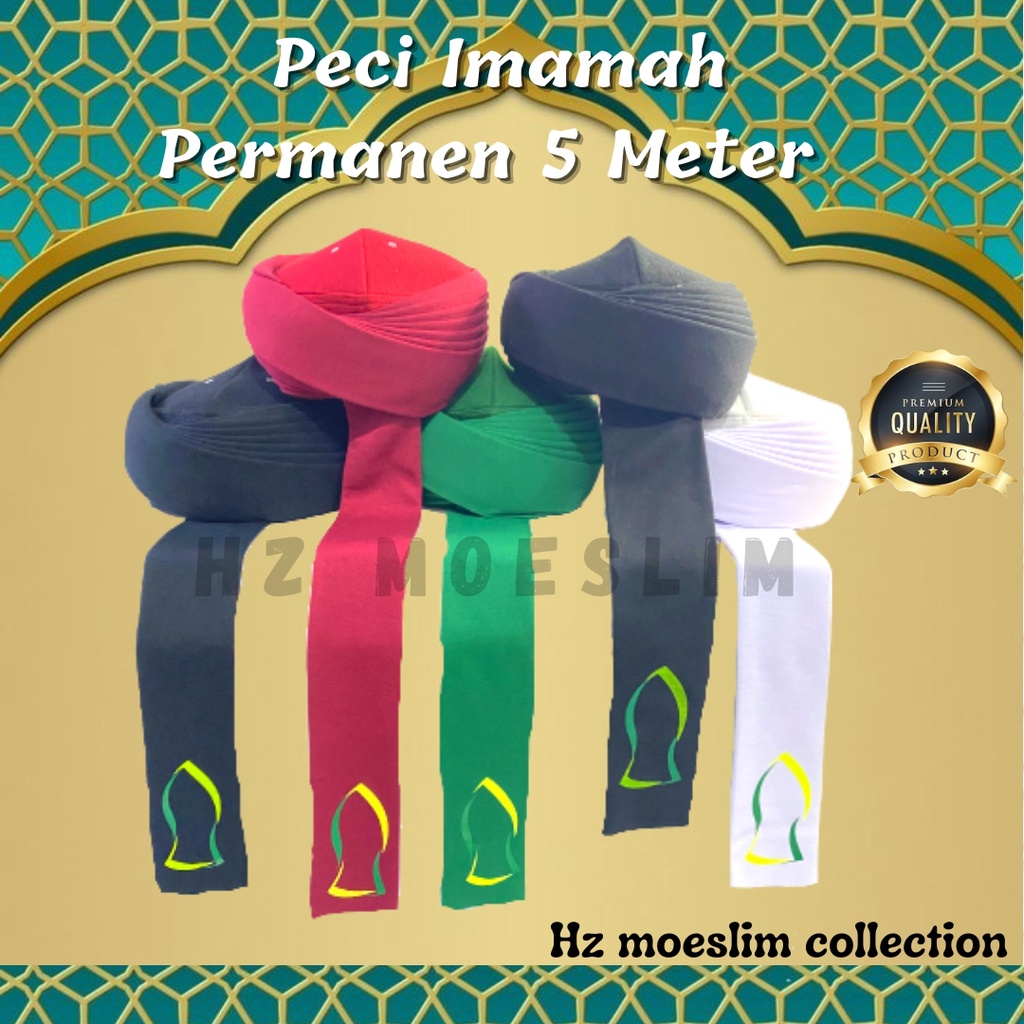Jual Peci Imamah Permanen 5 Meter Instan Langsung Pakai Peci Habaib ...