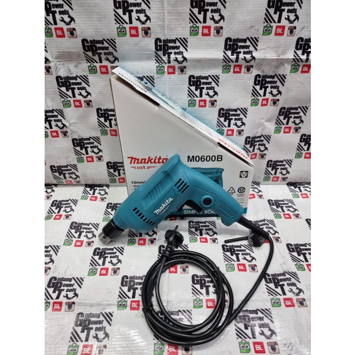 Jual Mesin Bor Tangan Listrik Bor Besi Kayu 10Mm Bor Tangan Makita M0600B #Original | Shopee ...