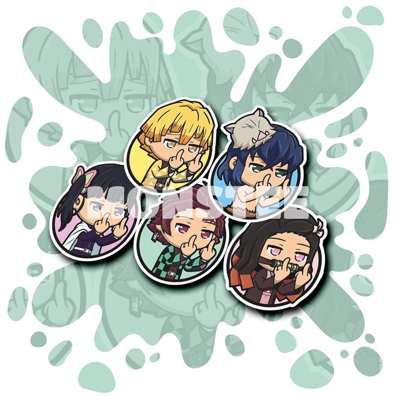 Jual Stiker Anime Chibi Kimetsu no Yaiba Part Main Character Sticker ...