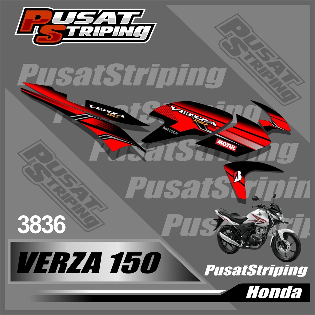 Jual 3836 STIKER STRIPING MOTOR HONDA GL15B1DF/VERZA 150 SEMIFULL ...