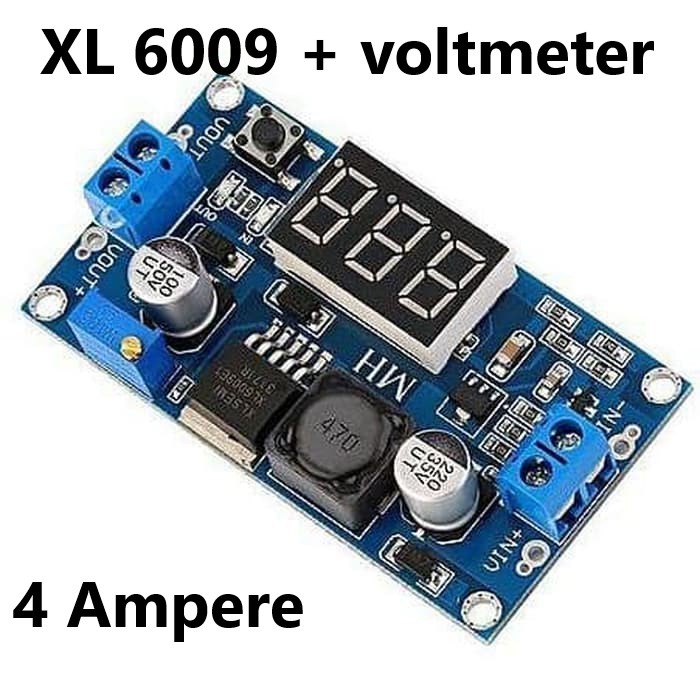 Jual Modul stepup XL6009 dengan tampilan voltmeter adjustable DC TO DC ...