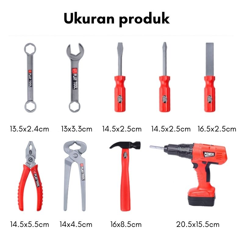 Jual Anak-anak Toolbox Insinyur Simulasi Alat Perbaikan Mainan Berpura ...