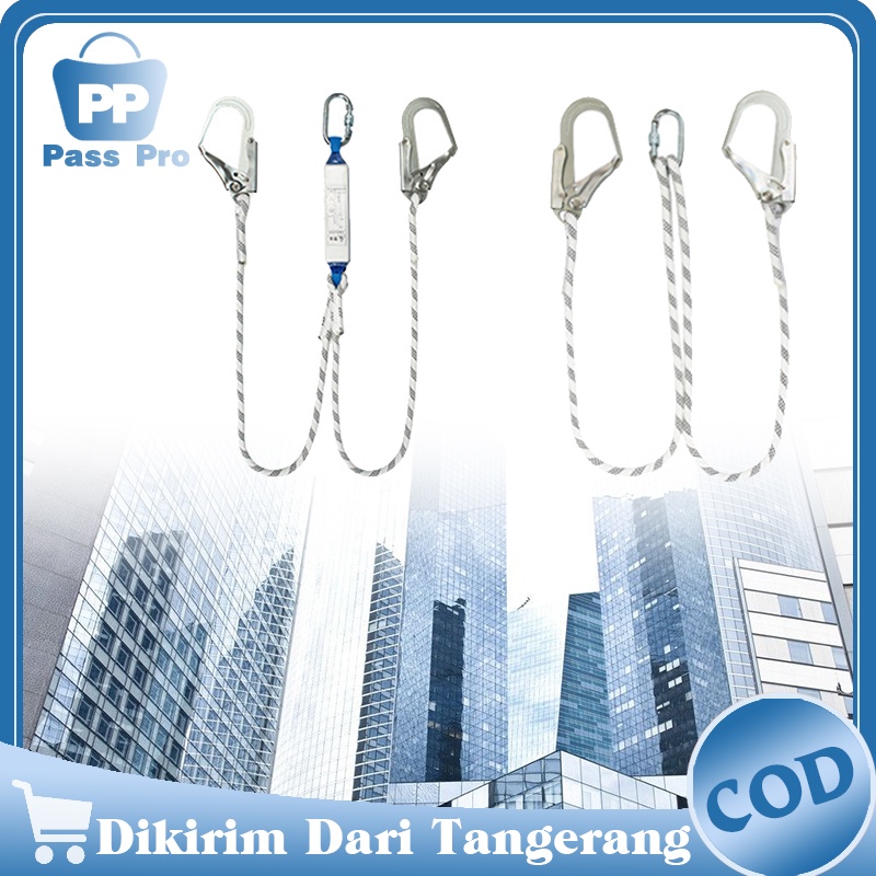 Jual 2m Safety Hook Dengan Absorber Lanyard Safety Double Big Hook ...