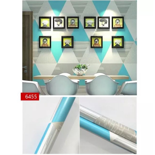Jual WALLPAPER WALLSTICKER STIKER DINDING MOTIF GARIS SEGITIGA GEOMETRI ...