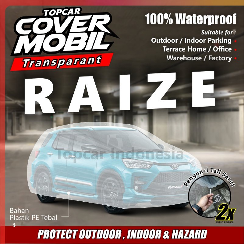 Jual Cover Mobil Transparan Raize Toyota Plastik Tebal Plastik ...