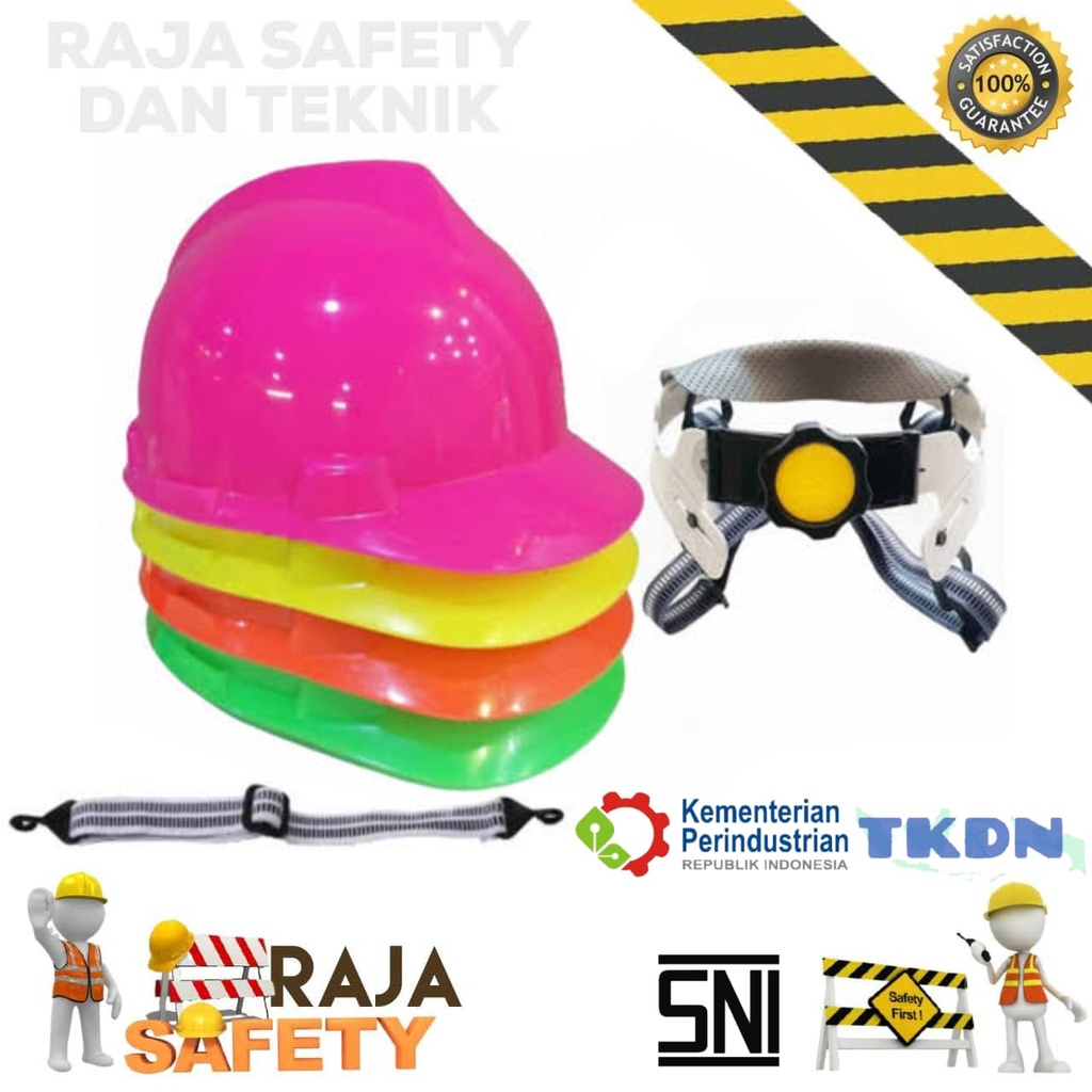 Jual Helm Safety Proyek Aplus Arrow Head SNI NEON Inner Fastrack + Tali ...