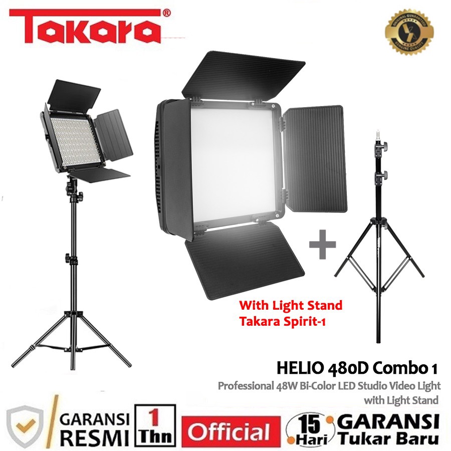 Jual Takara HELIO 480D Bi-Color LED Lighting Studio Video Light 48W ...