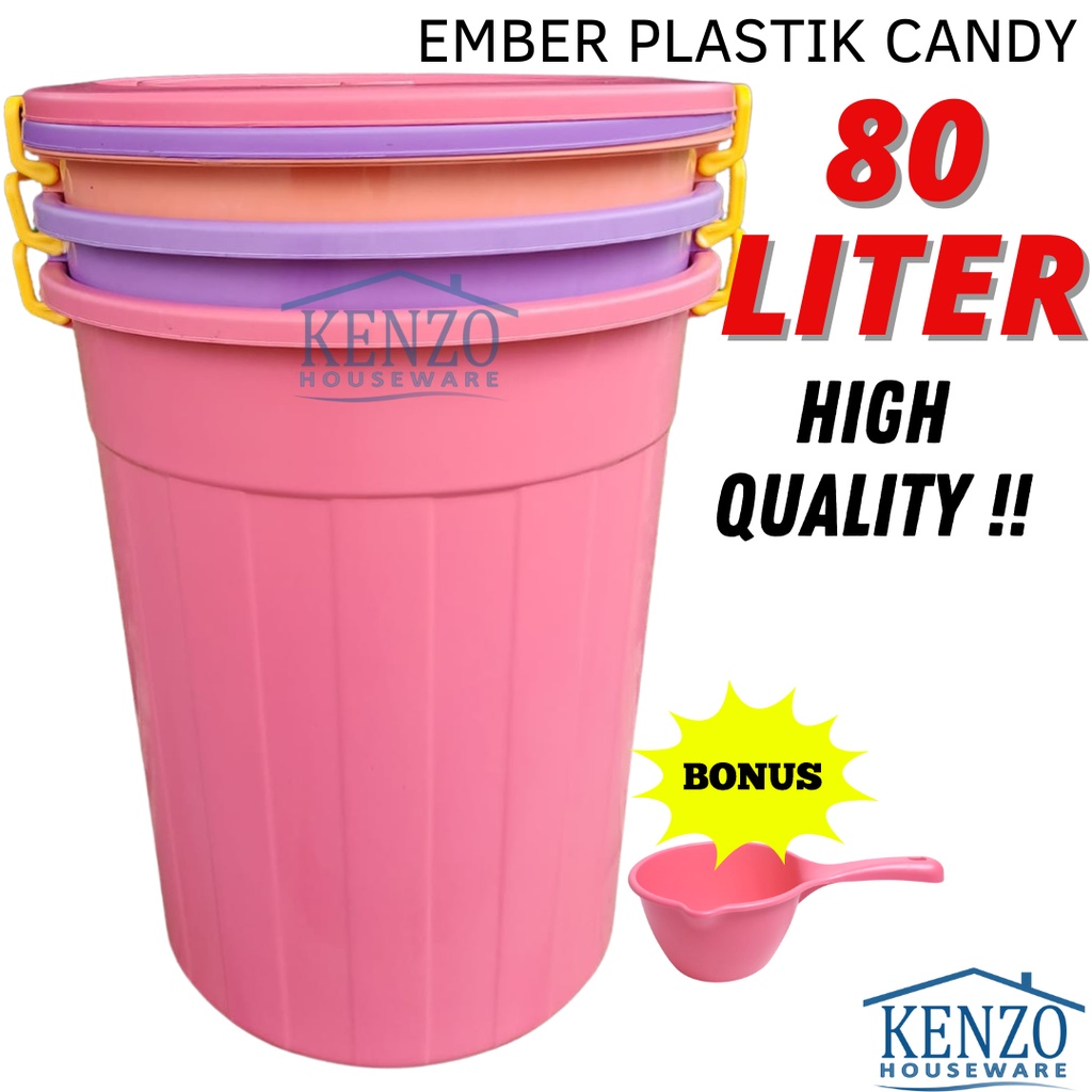 Jual Ember 80 Liter Plastik Warna Merah Gentong bak air mandi Warna SUPER | Shopee Indonesia