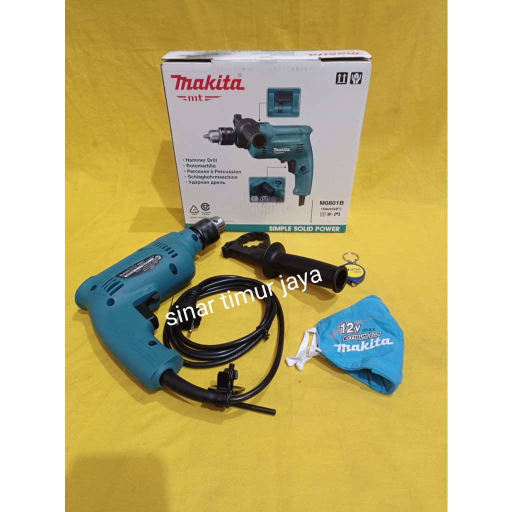 Jual Mesin Bor Tembok Tangan M0801B Impact Drill 16 MM M 0801 B Makita MT | Shopee Indonesia