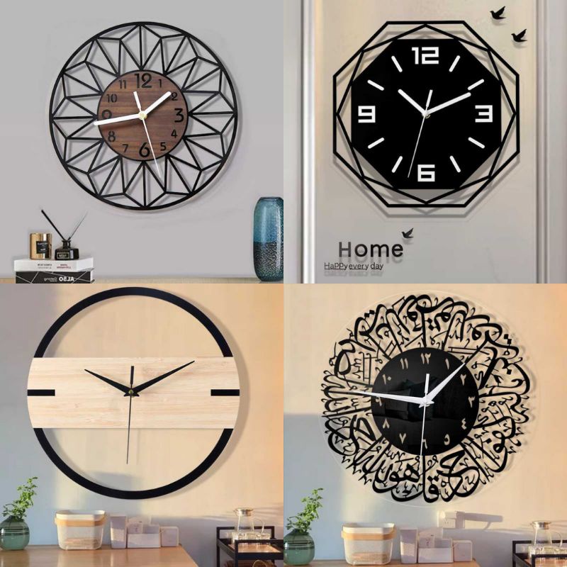 Jual Jam Dinding Bulat Quartz Aesthetic Creative Design Modern 30CM ...