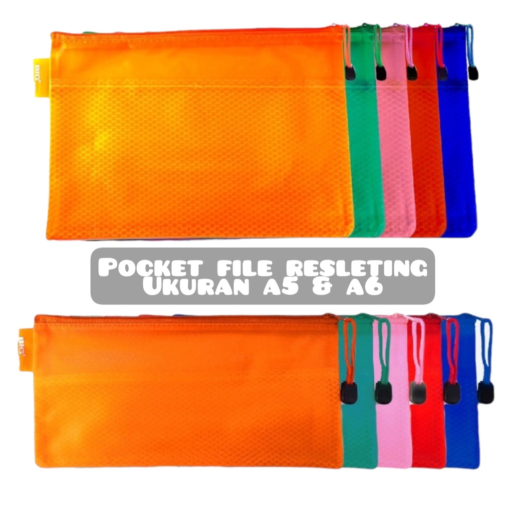 Jual Pocket File / Map Folder / Map Kain Resleting BIG Ukuran A5 & A6 ...