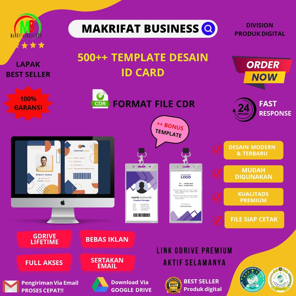 Jual 500+ PAKET TEMPLATE ID CARD CO CARD DESIGN FORMAT CDR USAHA ...