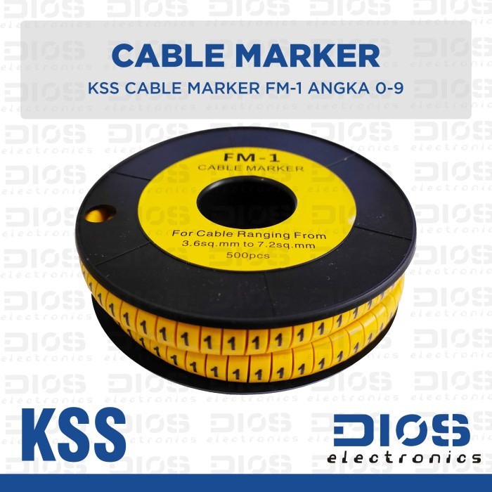 Jual Cable Marker Angka 0-9 KSS FM-1 Kuning (eceran) 3.6 - 7.2 sqmm ...