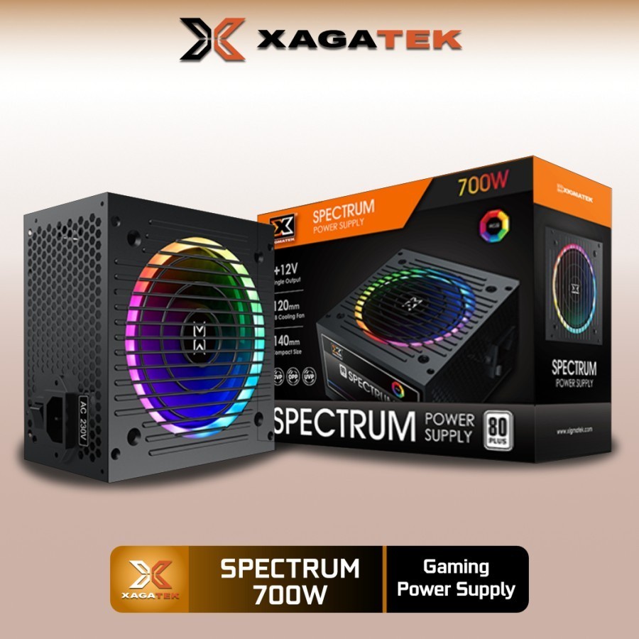 Jual POWER SUPPLY / PSU / ATX XAGATEK SPECTRUM 700W RGB FAN 80PLUS ...