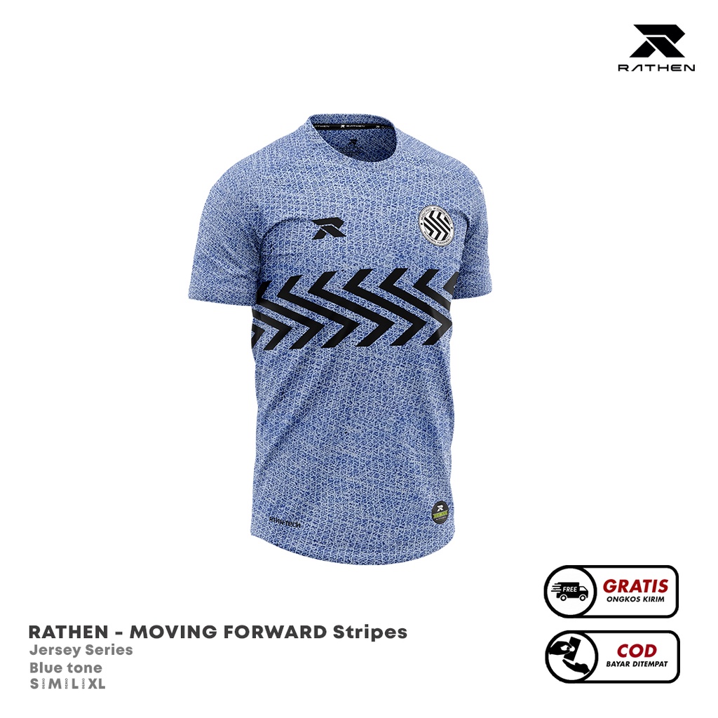 Jual RATHEN - Jersey Running MOVING FORWARD Twotone Biru | Shopee Indonesia