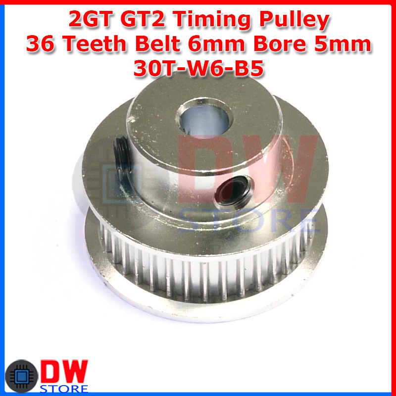Jual 2GT GT2 Timing Pulley Teeth 36 Belt 6mm Bore 5mm GT2-36T-W6-B5 ...
