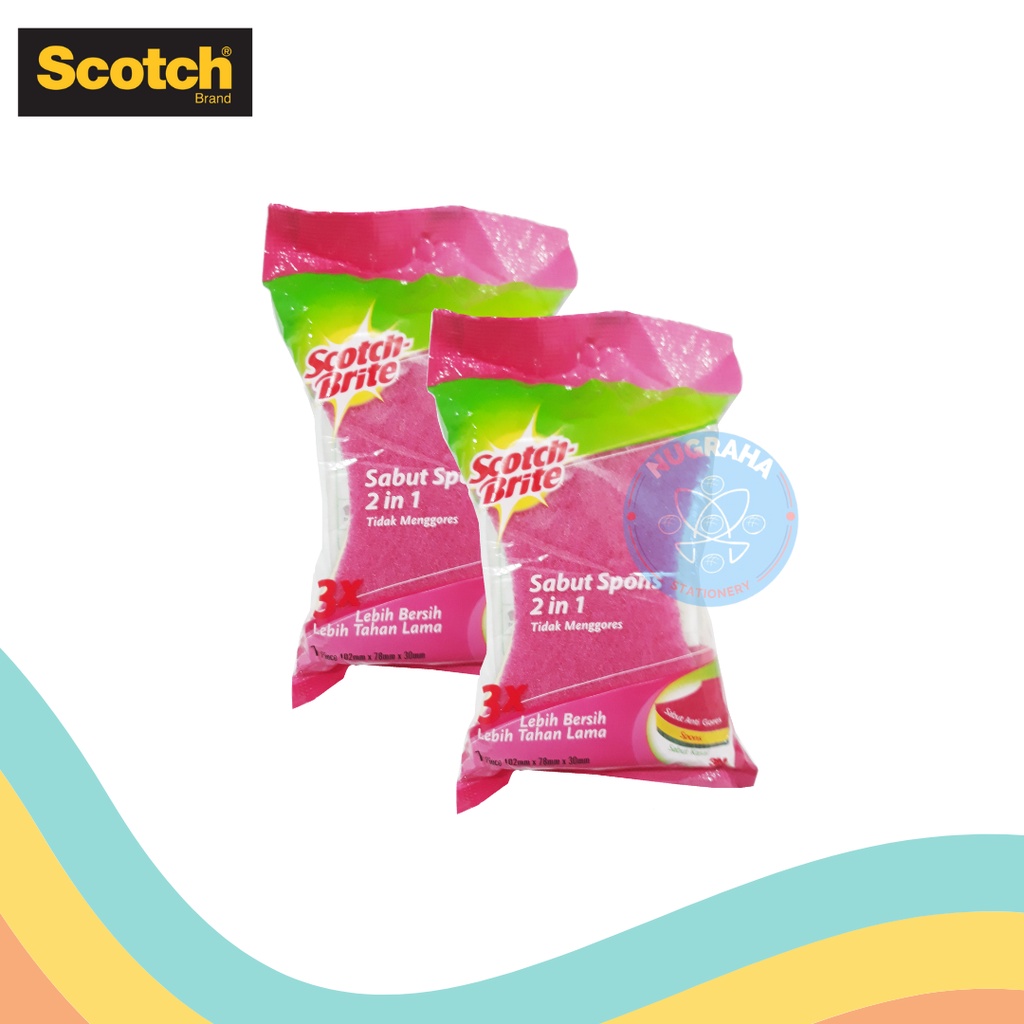 Jual SCOTCH-BRITE 3M SABUT CUCI DUA SISI ID-34 (1 PCS) | Shopee Indonesia