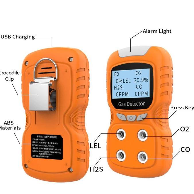 Jual Multi Gas Detector CO H2S O2 LEL Tester Analyzer for Industry ...