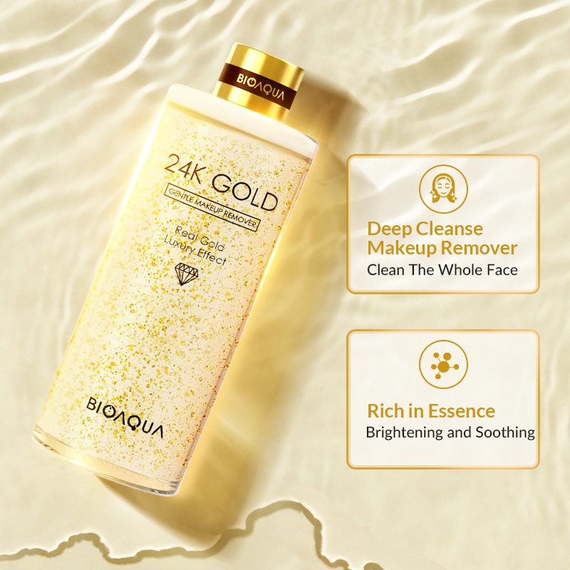 Jual AS Bioaqua 24K Gold Gentle Remover Micellar Water Lip & Eye Make ...