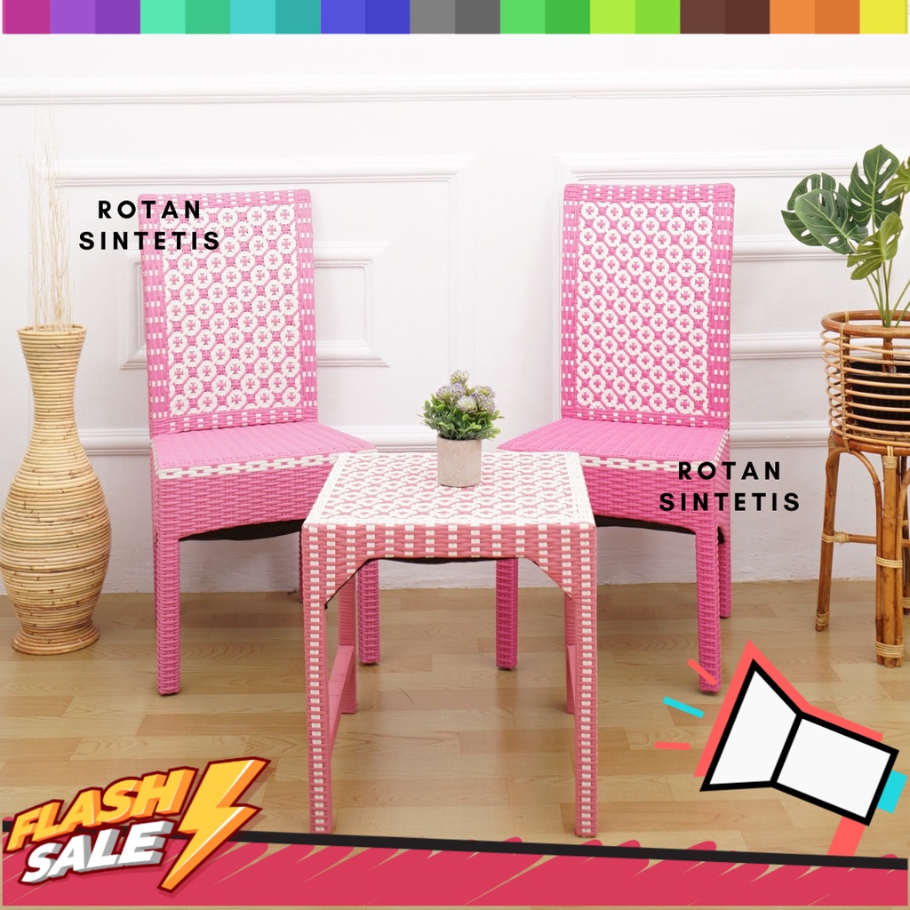 Jual KURSI TERAS TANPA PEGANGAN ROTAN SINTETIS DAN MEJA SET / KURSI ...