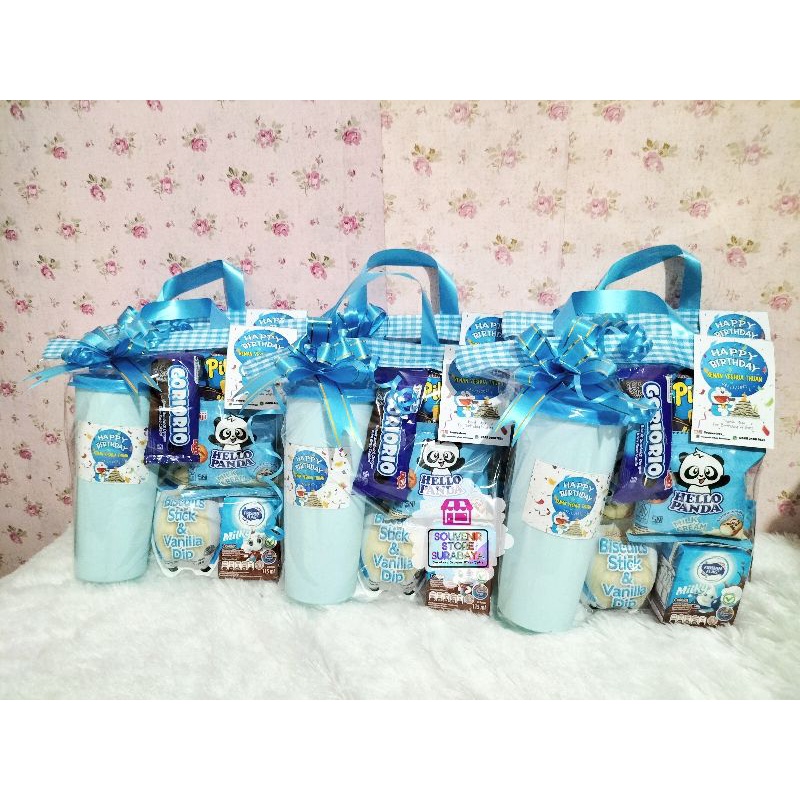 Jual SOUVENIR SNACK TEMATIK || bingkisan ulang tahun serba biru ...