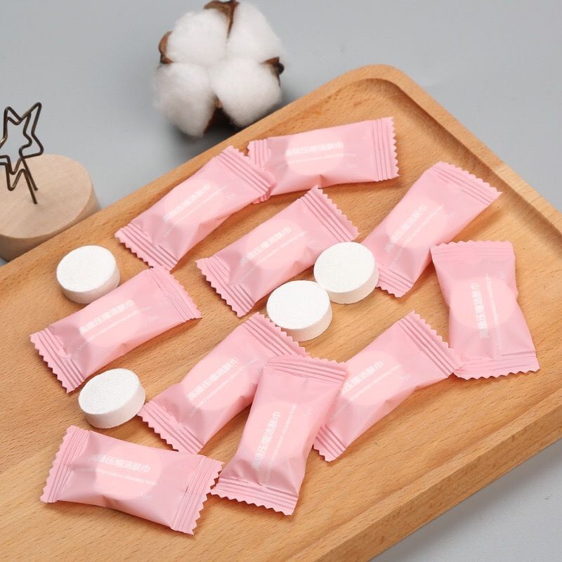 Jual Handuk permen Mini Kompress Travelling Tissue Handuk Portable ...