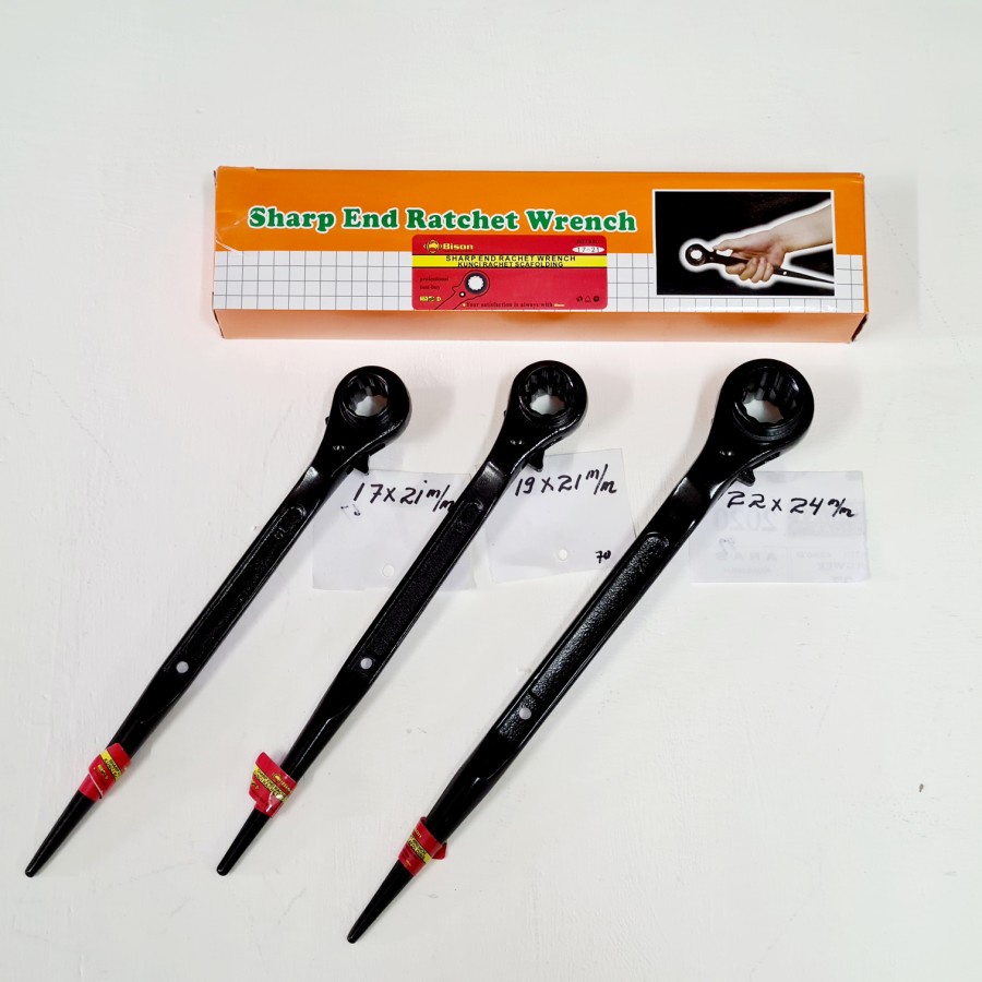 Jual Bison Kunci Ring Double Ratchet Scaffolding 17mm x 21mm / Kunci ...