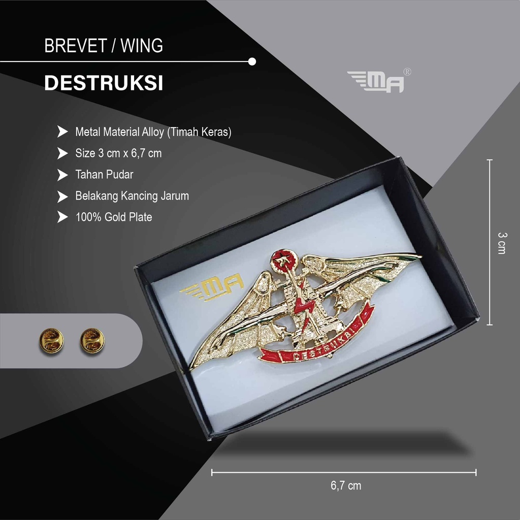Jual Brevet Wing Destruksi Brivet Pin | Shopee Indonesia
