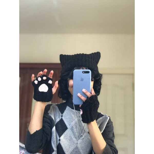 Jual HANDMADE NEW JEANS KITTY BEANIE CAT EAR BUCKET HAT/TOPI KELINCI ...