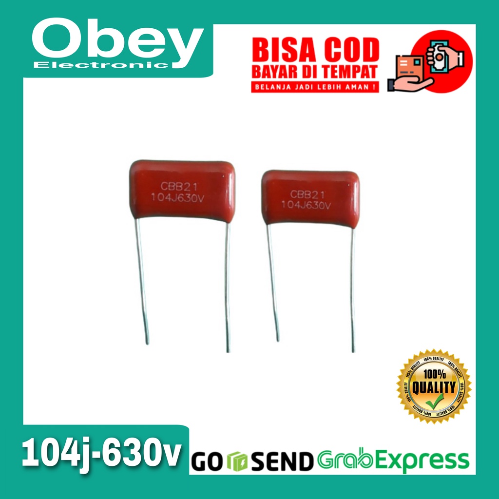 Jual Kapasitor Milar Capacitor Mylar Generik 104J 630V | Shopee Indonesia