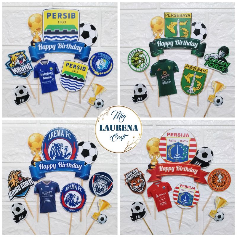 Jual New topper cake / hiasan kue karakter/ tema sepak bola persija ...