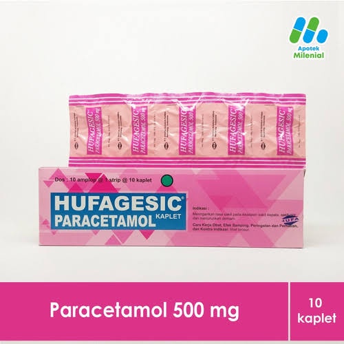 Jual Hufagesic Tablet Paracetamol Pereda Nyeri dan Demam ORIGINAL-BPOM ...