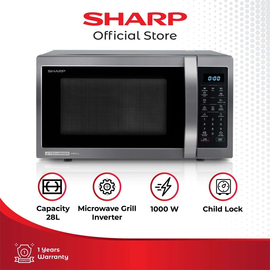 Jual Sharp Microwave Grill Inverter Oven R-753GX (BS) Hitam 28 L | Shopee Indonesia