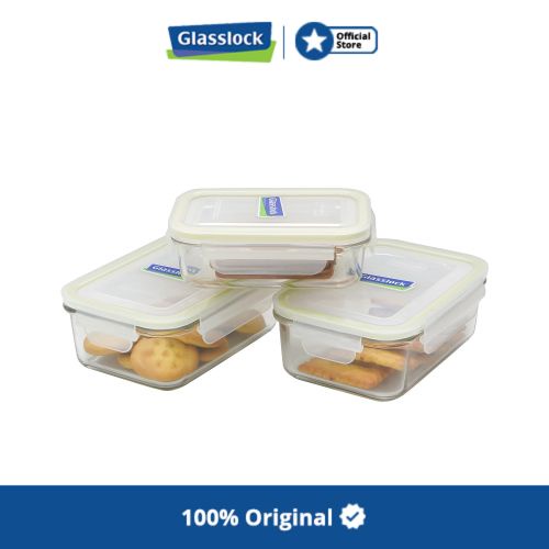 Jual Glasslock Set 3 Pcs Wadah Makanan - Hijau Food Container Kotak ...