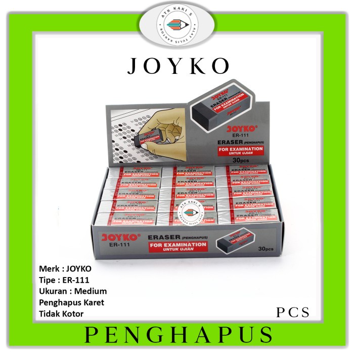 Jual JOYKO - Penghapus Untuk Ujian Stip / Eraser ER-111 - Box | Shopee Indonesia