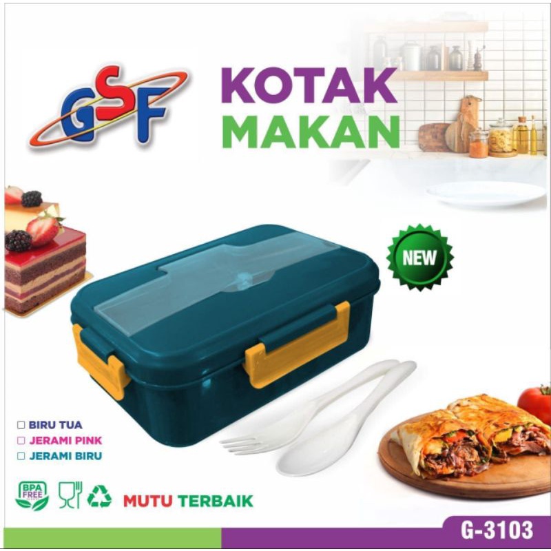 Jual GSF Kotak Tempat Makan / Lunch Box / Bpa Free / Bento Set 1000ml | Shopee Indonesia