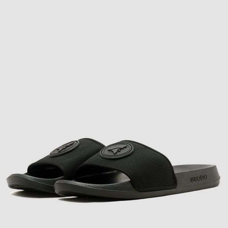 Jual BRODO ORGINAL - SANDAL BROSLIDE VTG FULL BLACK | Shopee Indonesia