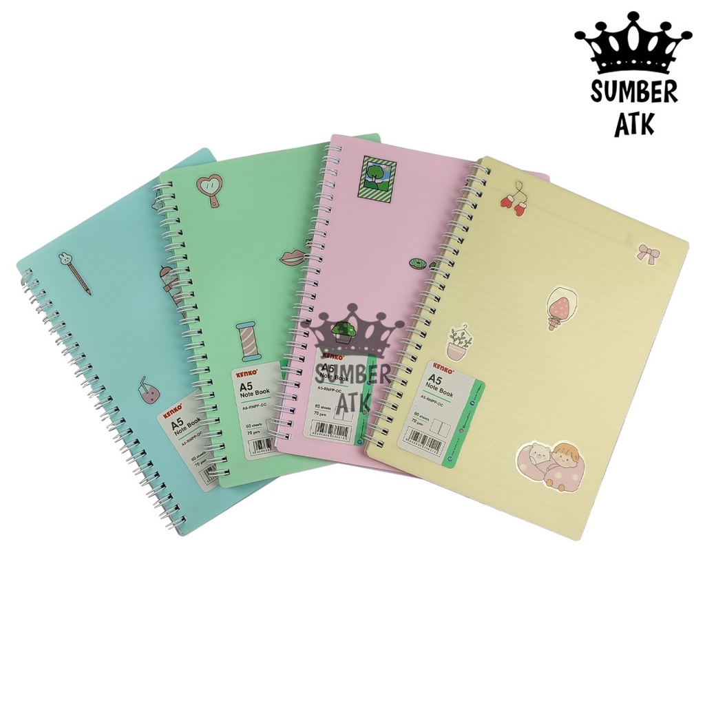 Jual Buku Notebook Kenko A5 RNPP OC PASTEL STICKER Buku Note / Ring ...