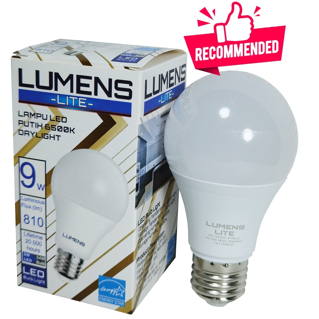 Jual Lampu LED LUMENS LITE 9w 9 watt 9watt putih Bohlam E27 GROSIR ...