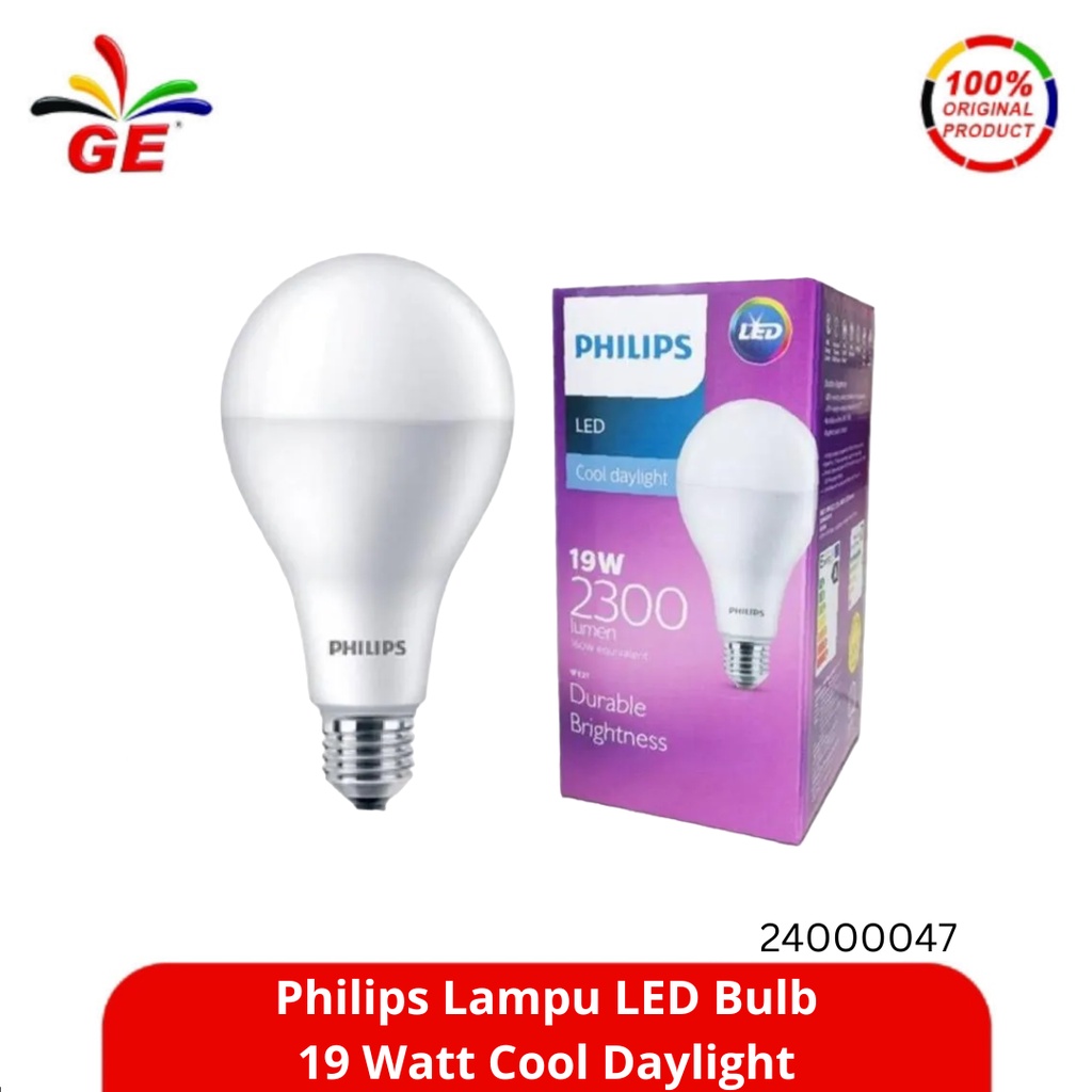 Jual PHILIPS - Lampu LED Bulb 19 Watt Cool Daylight 24000047 | Shopee Indonesia