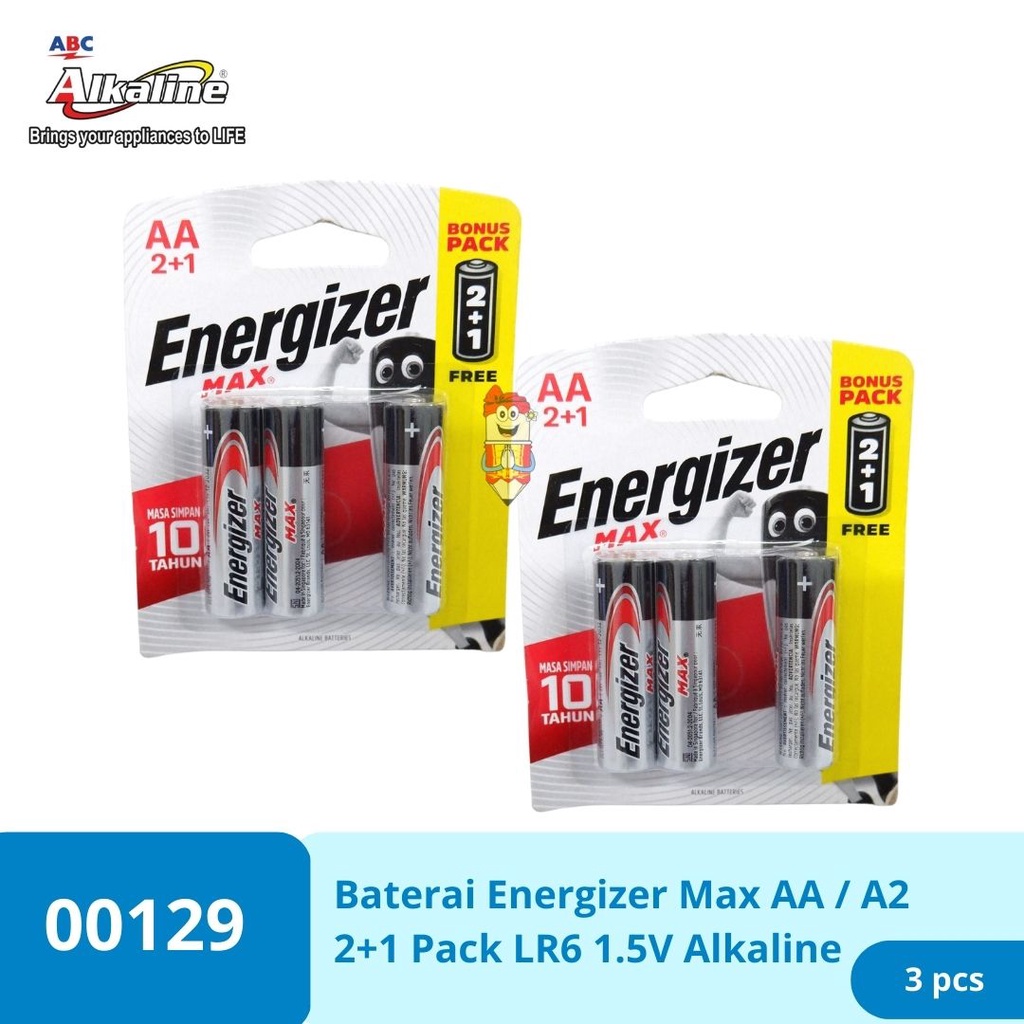 Jual Baterai Energizer MAX AA / A2 2+1 Pack Isi 3 LR6 1.5V Battery Alkaline | Shopee Indonesia