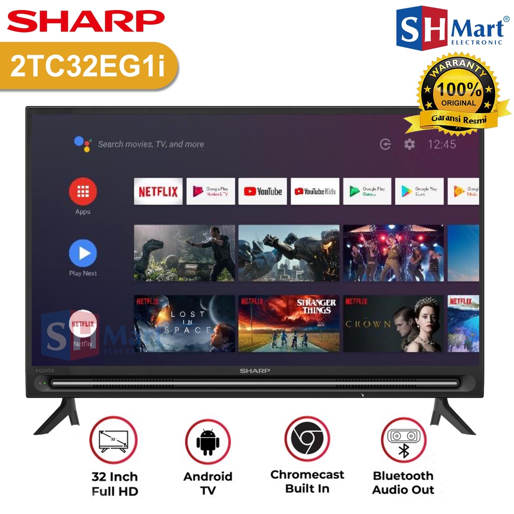 Jual TV SHARP 32 INCH 2T-C32EG1i / 2T-C32DF1i SMART ANDROID TV 32EG1I / 32DF1i GARANSI RESMI ...
